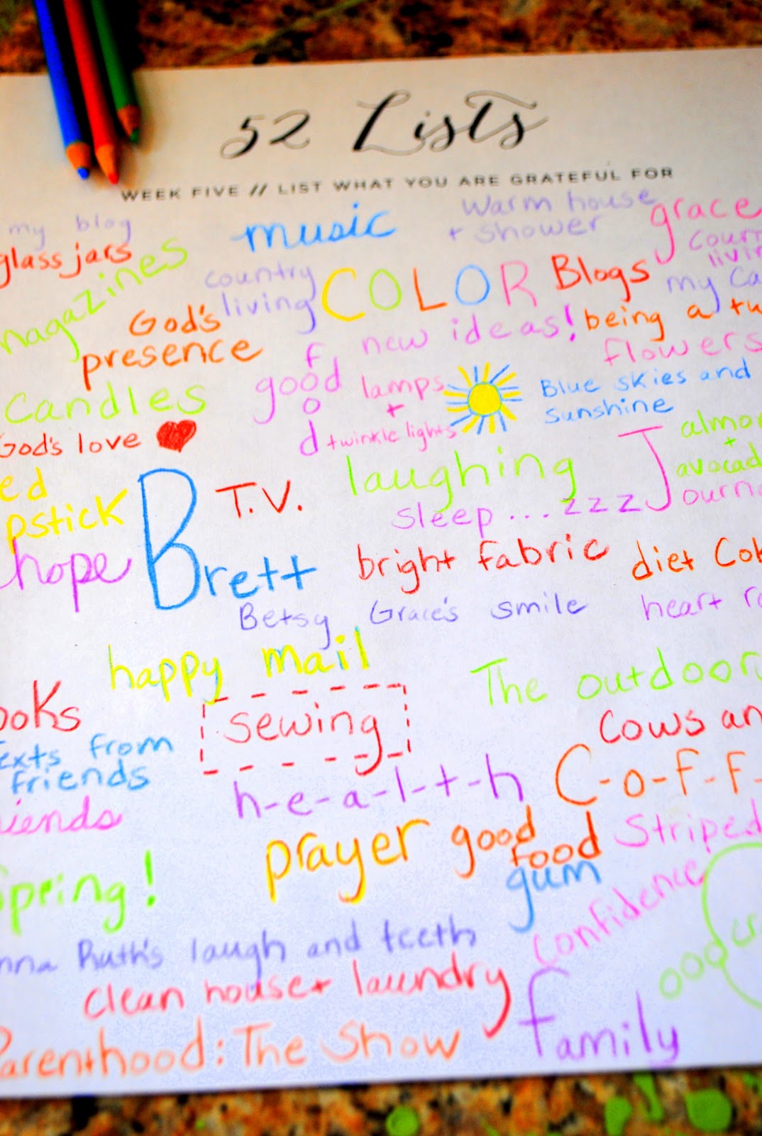 The Rosy Life: 52 lists