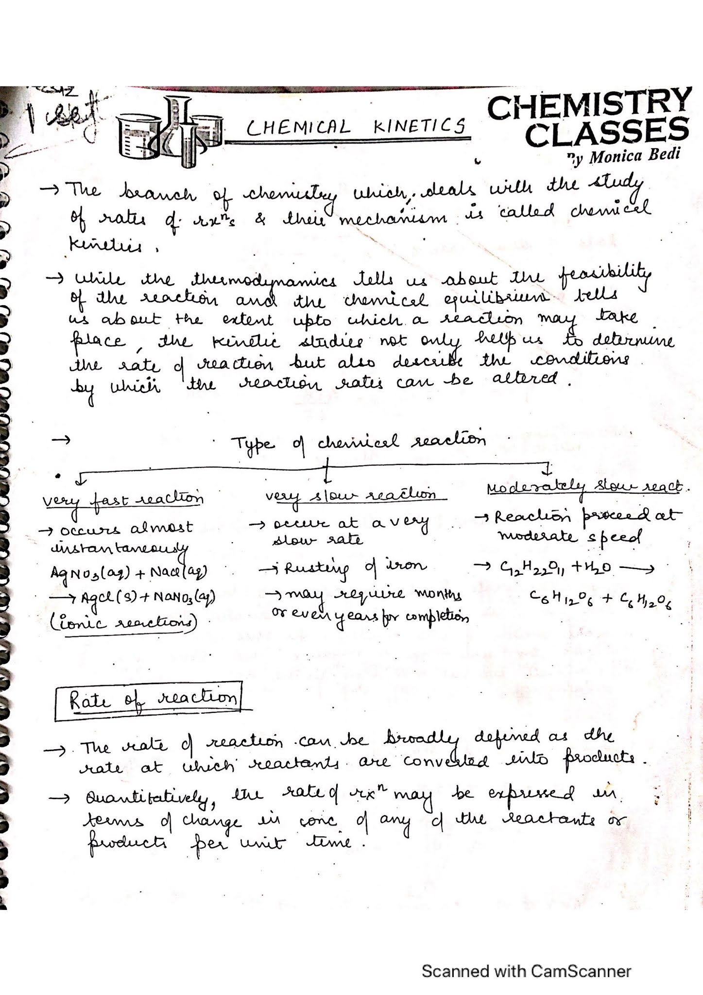 Chapter 4- Chemical Kinetics Class 12 Handwritten Notes PDF download