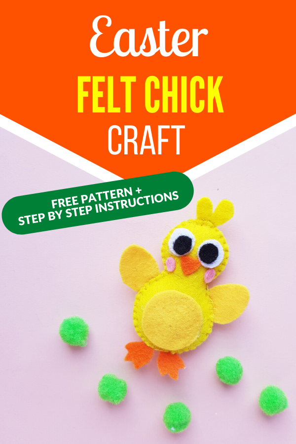 Felt Easter Chick Easy Sewing Project {with free printable template}