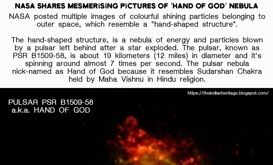 The Indian Heritage: NASA Shares The Images of HAND OF GOD Nebula