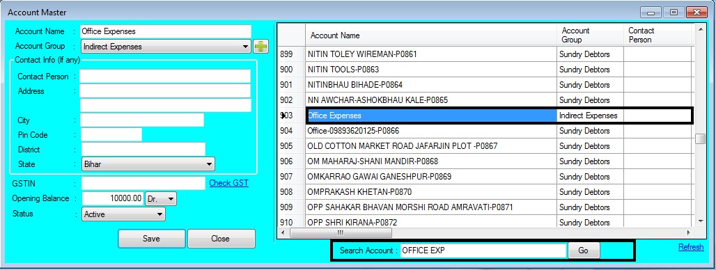 Account Master Help Guide