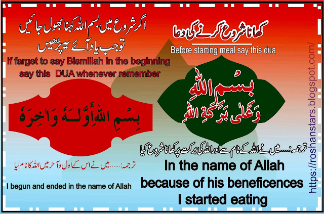 Dua Before Eating Meal - ROSHAN STARS