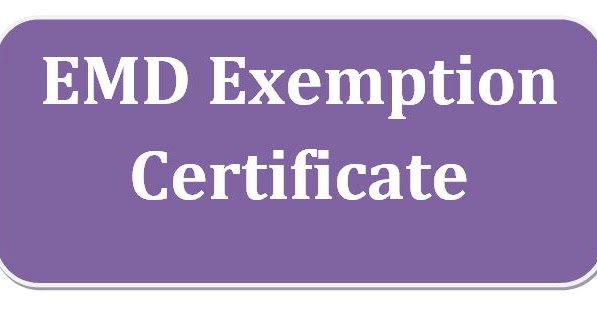 EMD Exemption Certificate : EMD EXEMPTION CERTIFICATE