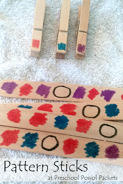Pattern Sticks Preschool Activity | Preschool Powol Packets