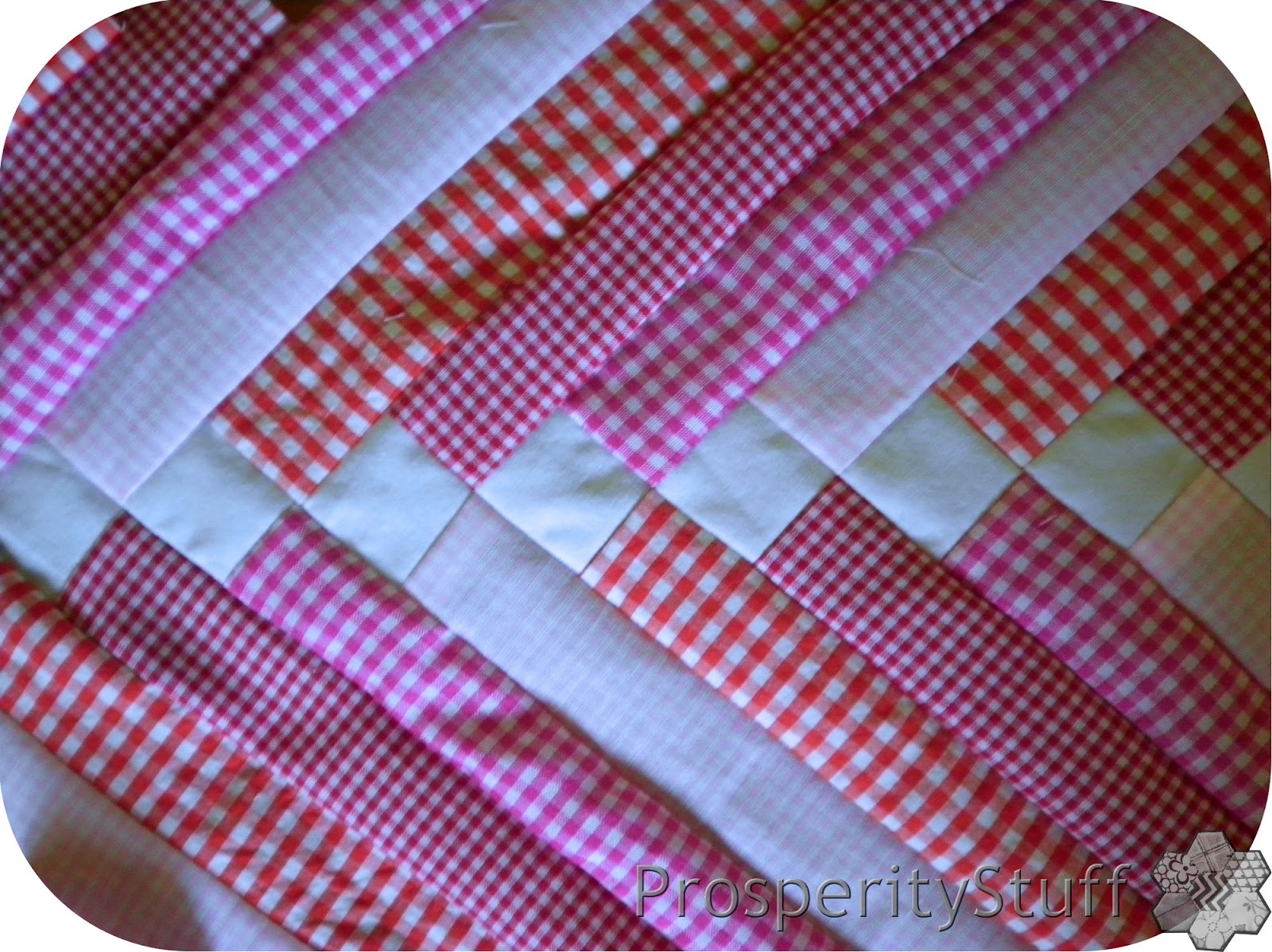 ProsperityStuff Quilts: Gingham French Braid quilt blocks