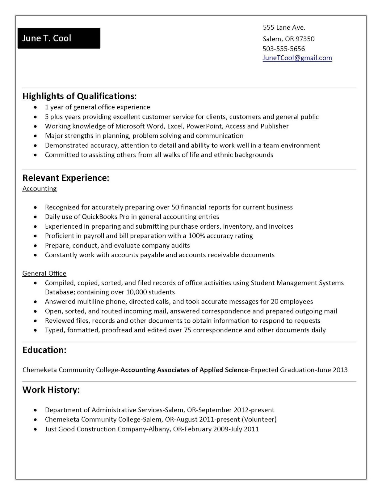 Accountant Resume Examples 2019