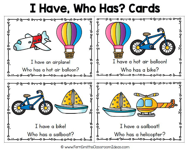 Just Published ~ I Have, Who Has? Transportation Task Cards - Fern ...