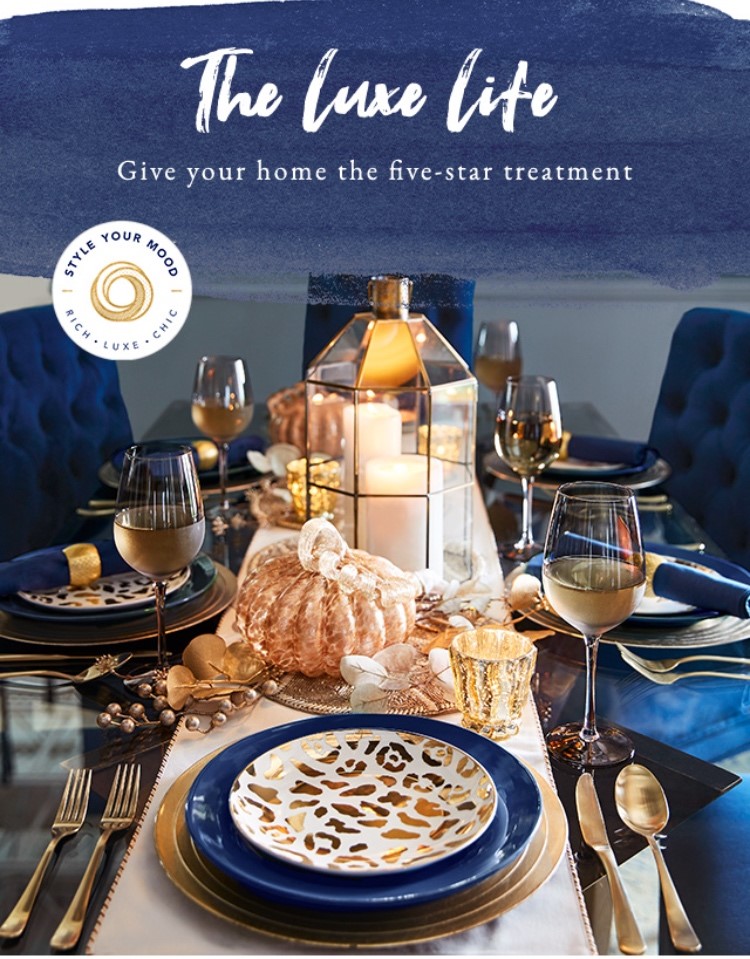 Dining Delight: Cobalt Blue & Gold Fall Tablescape