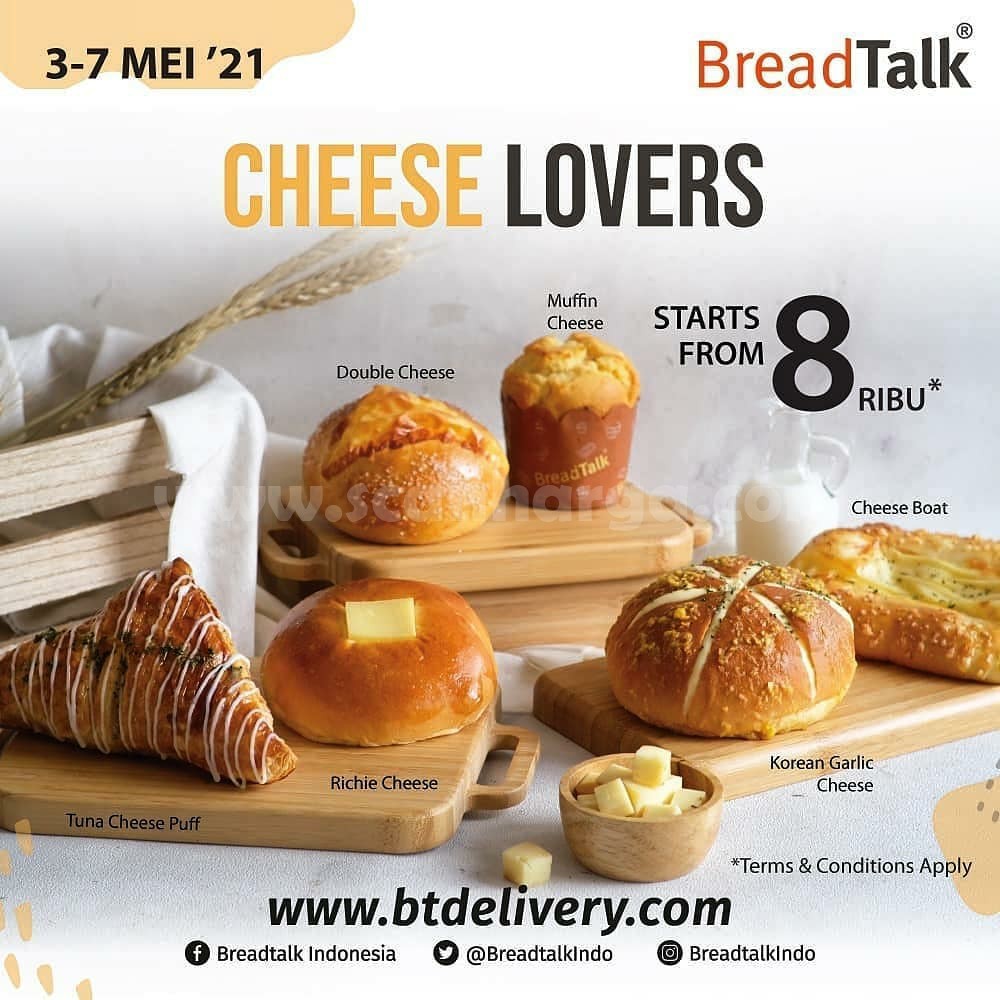 BreadTalk Promo Cheese Lovers Harga Spesial mulai Rp 8.000 | scanharga