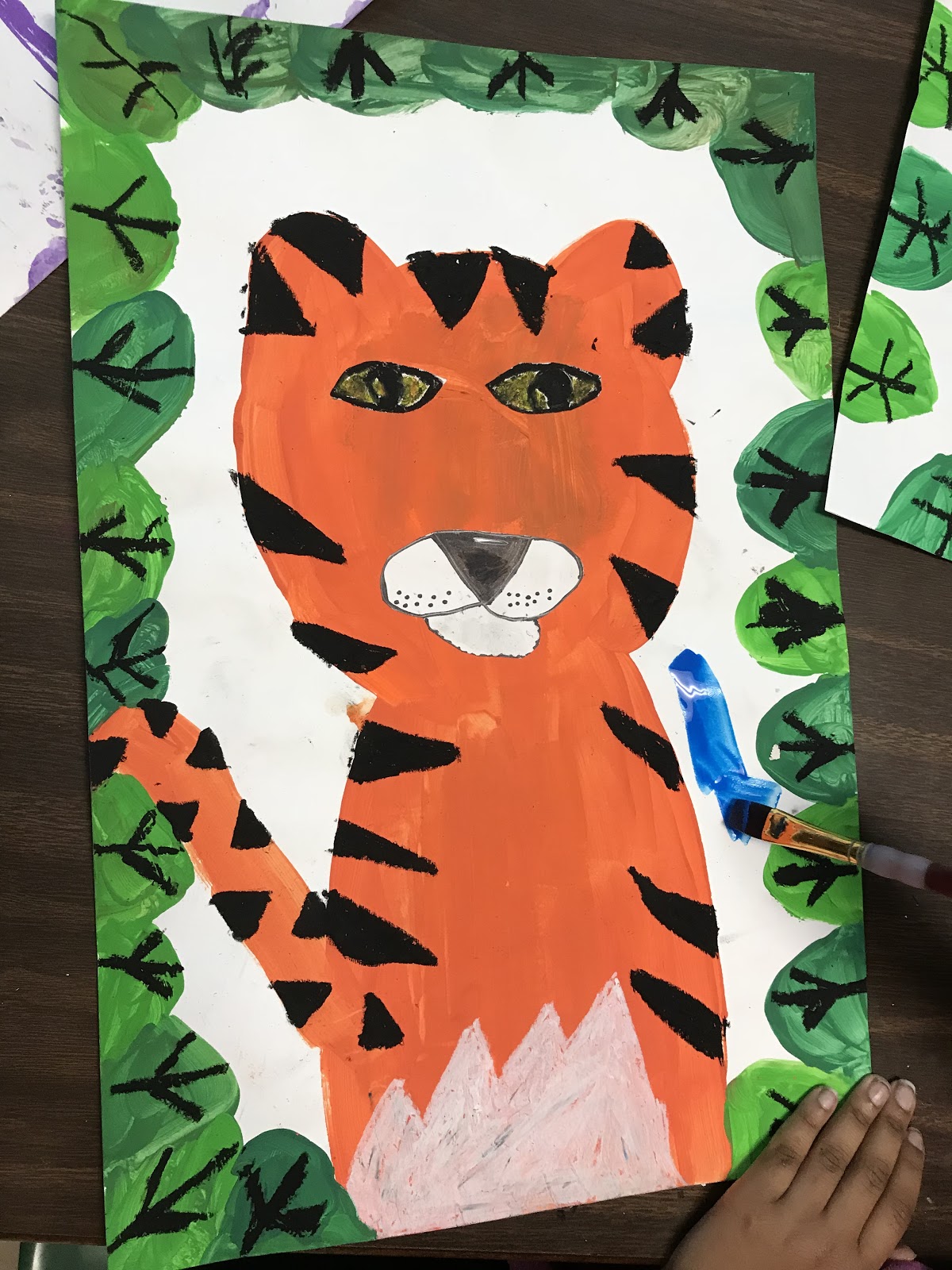 Elements of the Art Room: 2nd grade Rousseau inspired Tiger paintings