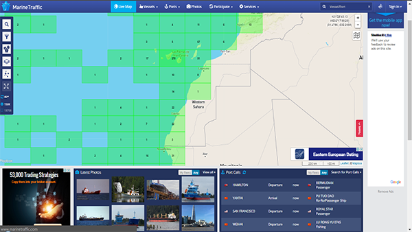 Fantastic service to inspect and track the movements of ships sailing ...