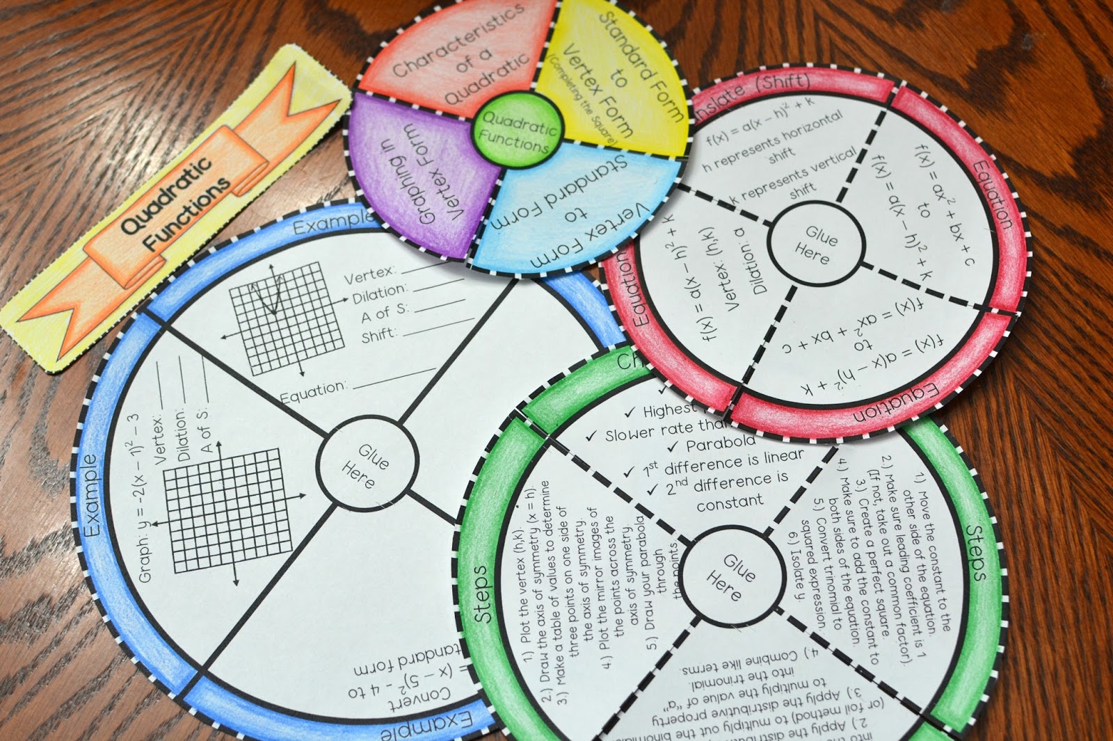 Math in Demand: Quadratics Wheel Foldable