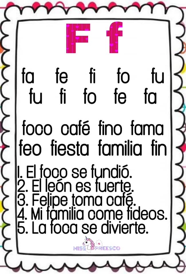 Lecturas de sílabas, palabras y oraciones | Materiales Educativos para ...