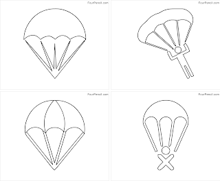 Four Coloring: Free printable Parachute coloring pages for kids