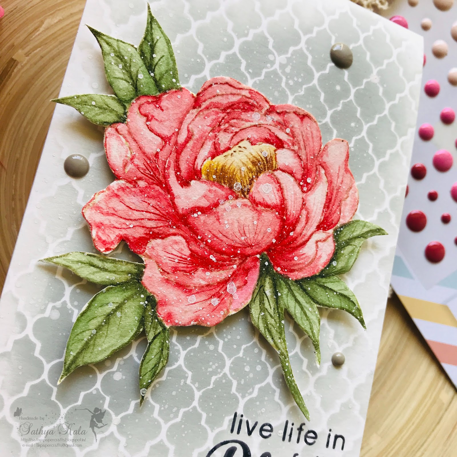 Paperie Expressions: Full Bloom Floral card : Uniko Peony