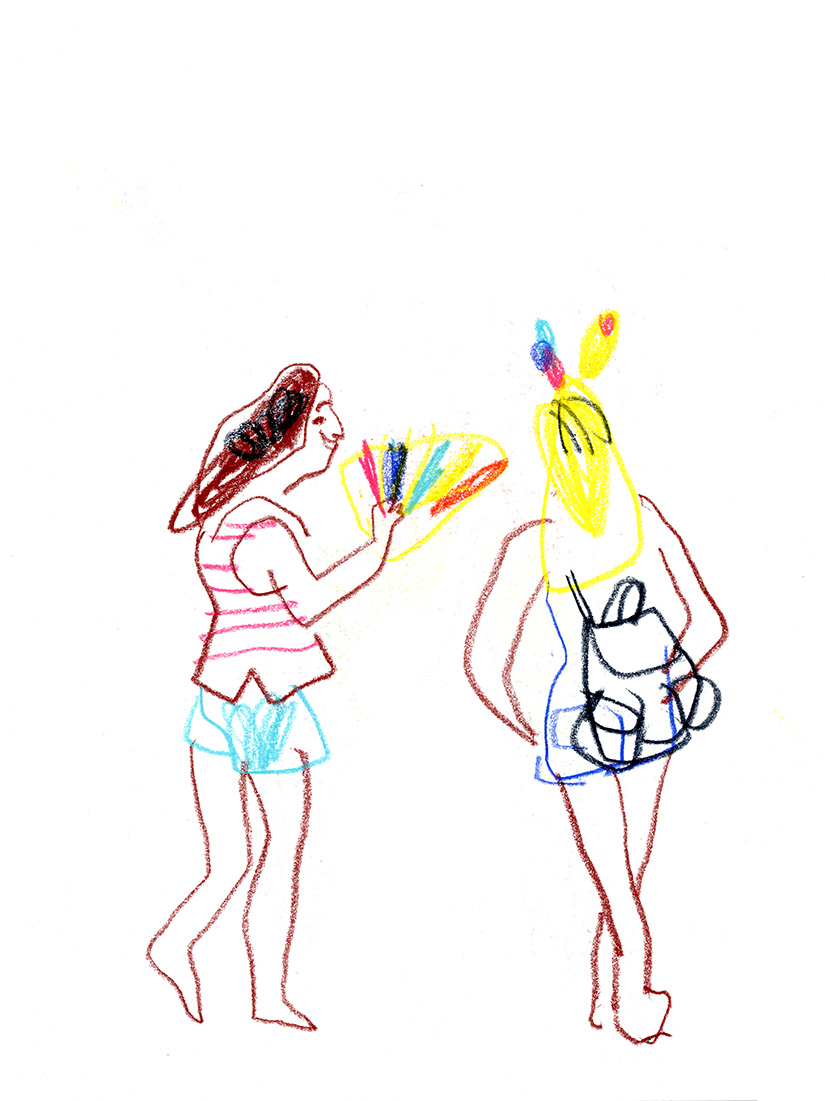 All colors of rainbow - sketching at the Pride Parade.