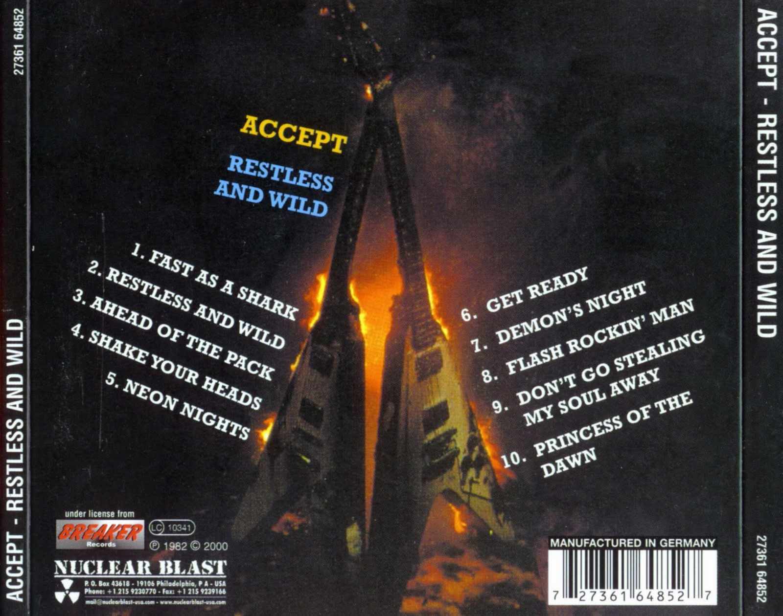 Classic Rock Covers Database: Accept - Restless and Wild (1982)