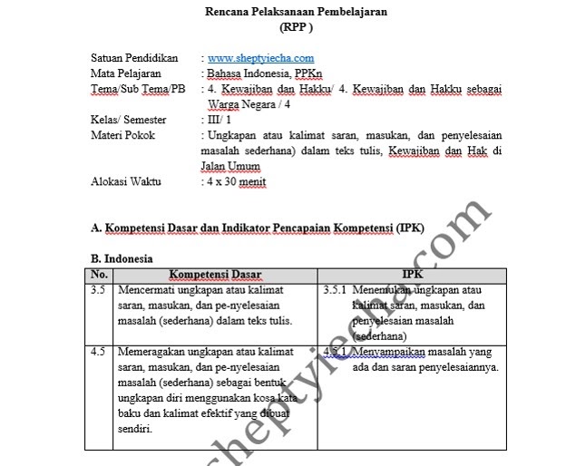 DOWNLOAD RPP PTM KELAS 3 SD TEMA 4 SUBTEMA 4 PEMBELAJARAN 4 GRATIS - Shepty IeCha Blog