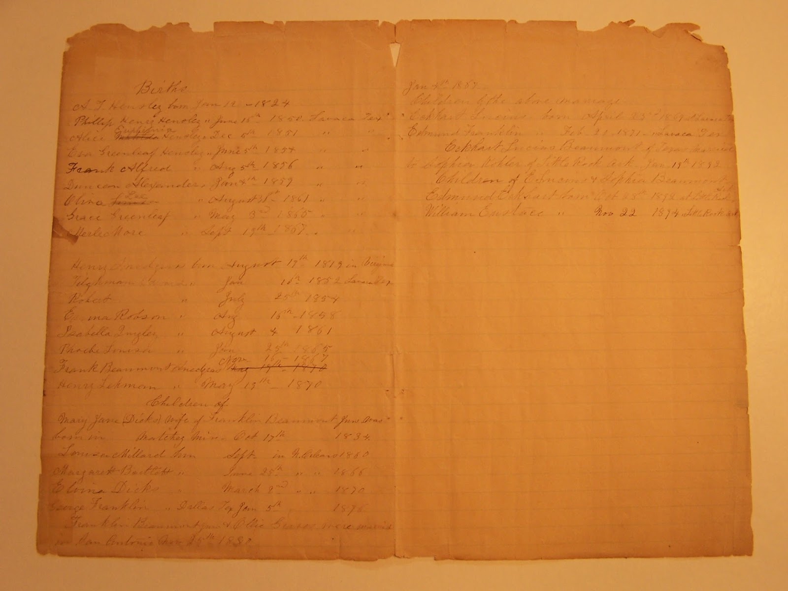 WesPatterson.com: Bellinger Family 1810 Papers