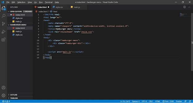 Web technology: Creating our own hamburger menu using CSS