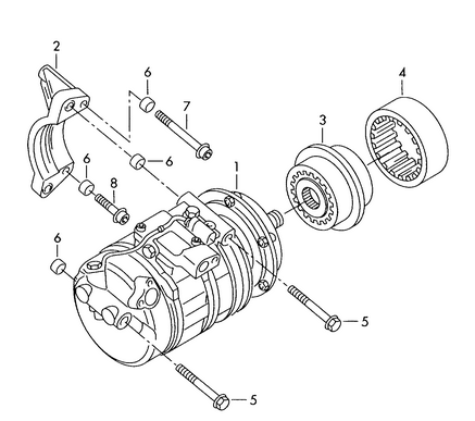 VW GROUP: 7H0820805E VW GROUP-A/C COMPRESSOR