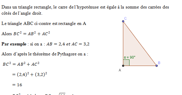 Geomaths: Chapitre 10: Théorème de pythagore