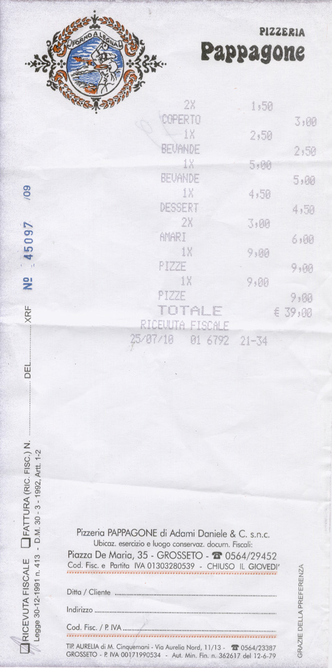 Pappagone, Grosseto : Eating Without Moving