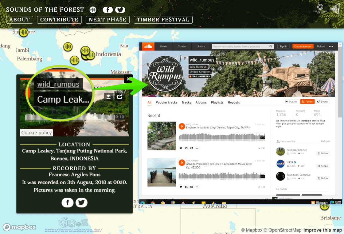 Sounds of the Forest 線上聆聽世界各地的森林聲音，可下載音訊檔做為創作素材