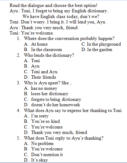 Materi dan Worksheet terpadu plus kunci Thanking and Apologizing Kelas ...