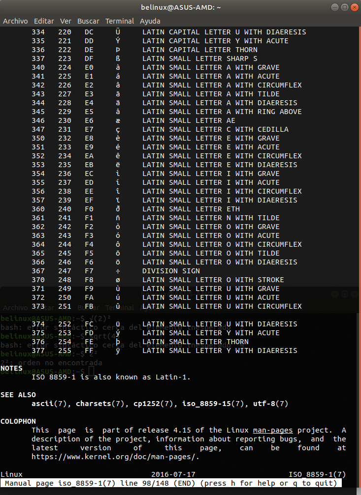 Ubuntu Linux: Como escribir símbolos ASCII en el terminal de ubuntu