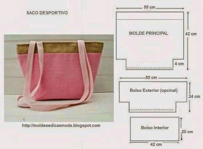 Diversos tipos de moldes de bolsas | Molde para imprimir