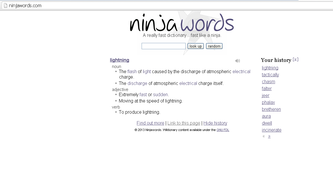 Stuff and Things: Ninja words