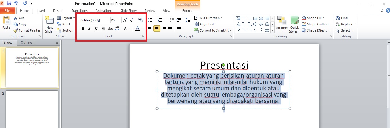 Menghias teks di PowerPoint - Teknologi Informasi