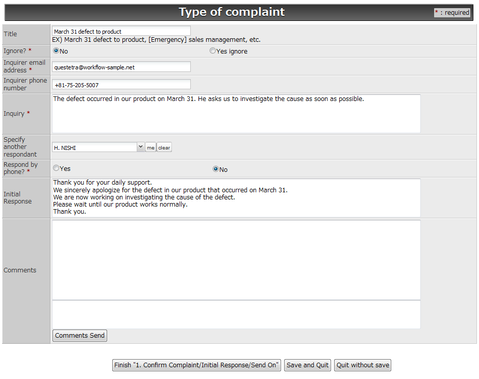 Workflow Sample: Returning a Prompt Initial Response Is Crucial