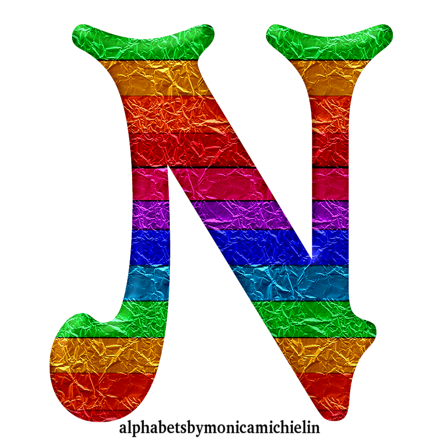 The Letter N In Rainbow
