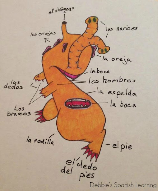 Debbie's Spanish Learning: Monster Drawings {Learning Body Parts}