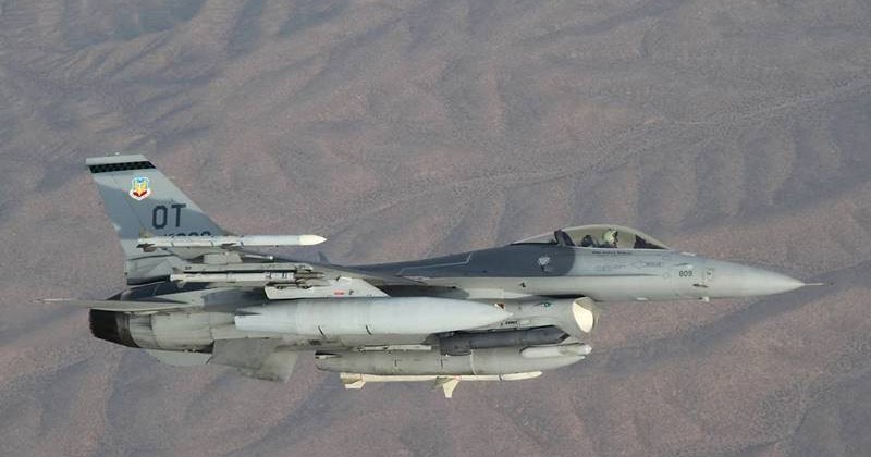 F-16 from USAF 422nd Test and Evaluation Squadron conducts tests of BLU ...