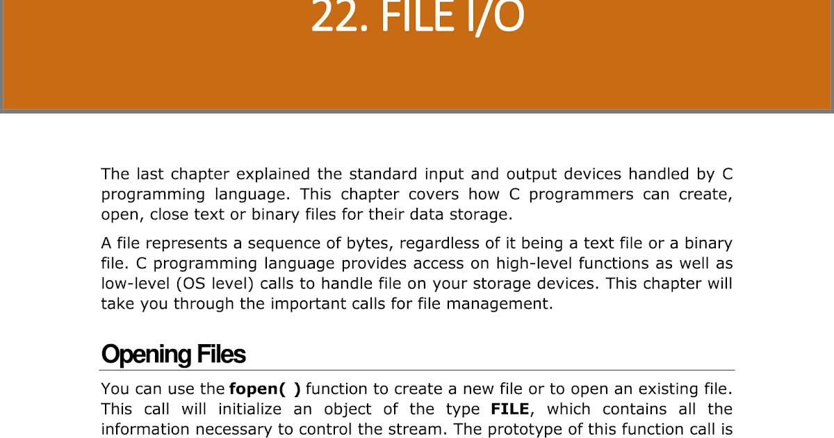 Computer Languages And Work From Home Jobs C Language File Input And Output