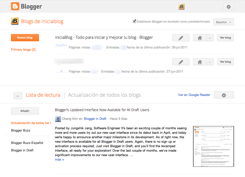 Blogger actualiza su interfaz | iniciaBlog - Te ayuda con Blogger para ...