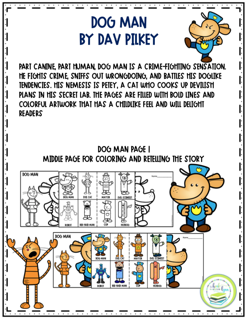 DOG MAN BOOK CRAFT ~ Book Units by Lynn