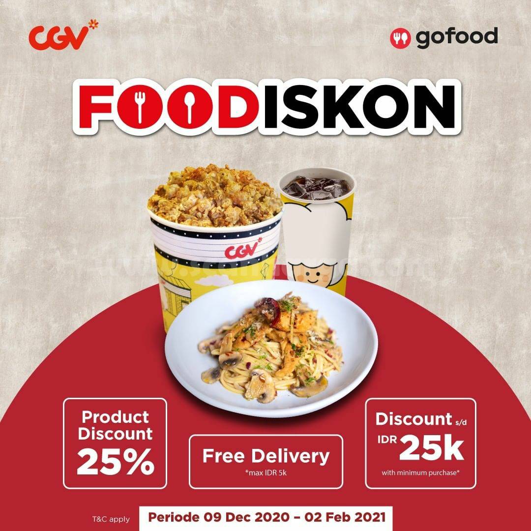 CGV Cinema Promo Diskon Rp 25.000 untuk Aneka Snack via GOFOOD | scanharga