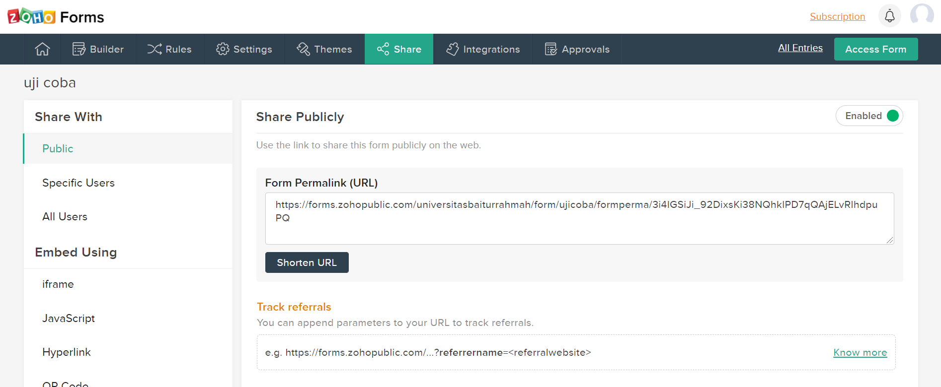 My New Journal: Tutorial menggunakan Zoho Form