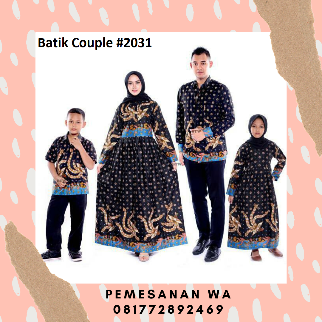 Setelan model baju gamis batik couple keluarga sarimbit terbaru warna ...