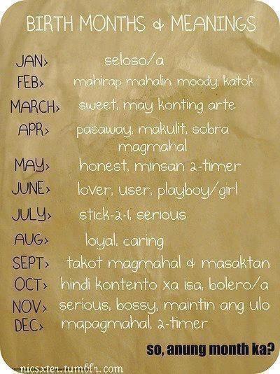 Birth Months & Meanings ~ Blogging a Blog