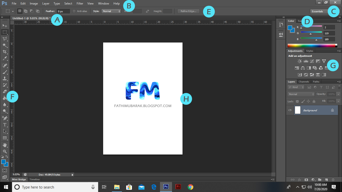 Photoshop: Ruang Kerja / Work Space pada Adobe Photoshop CS 6