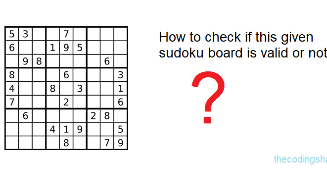 How to Check if given Sudoku is Valid or not - The Coding Shala