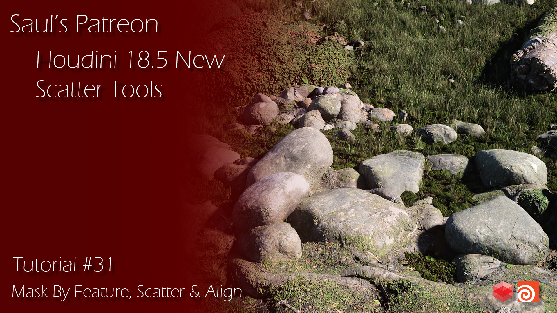 Patreon Tutorial Preview - #31 - Houdini 18.5 - New Scatter Tools using Quixel Megascans and ...