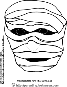early play templates: Halloween mummy masks