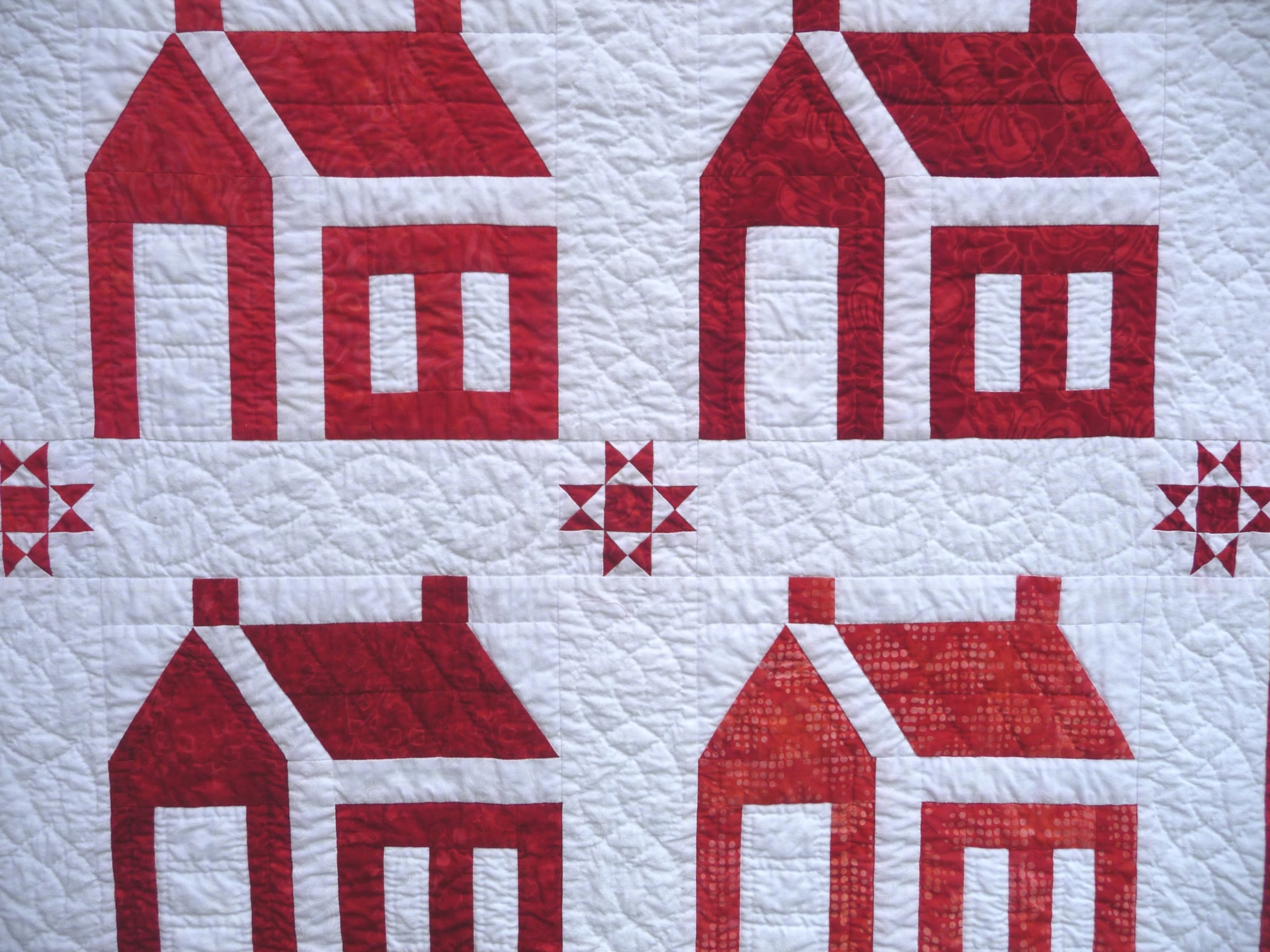 Quilting on the Crescent: Red Scraps and Schoolhouses
