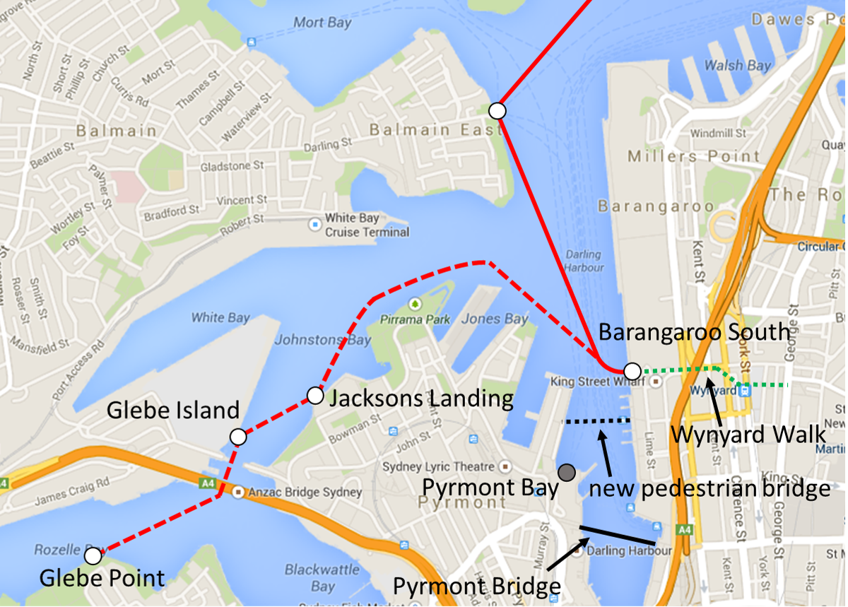 Sydney Ferry Blog: A Solution to the Pyrmont - Barangaroo Access Problem